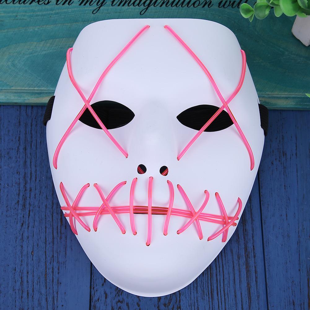 Buy Halloween Mask Slit Mouth LED Light Up Cosplay Funny Glow Masks ...