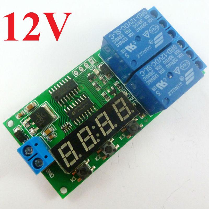 Buy DC 12V 2 Channel Multifunction Delay Timer Module Delay Relay ...