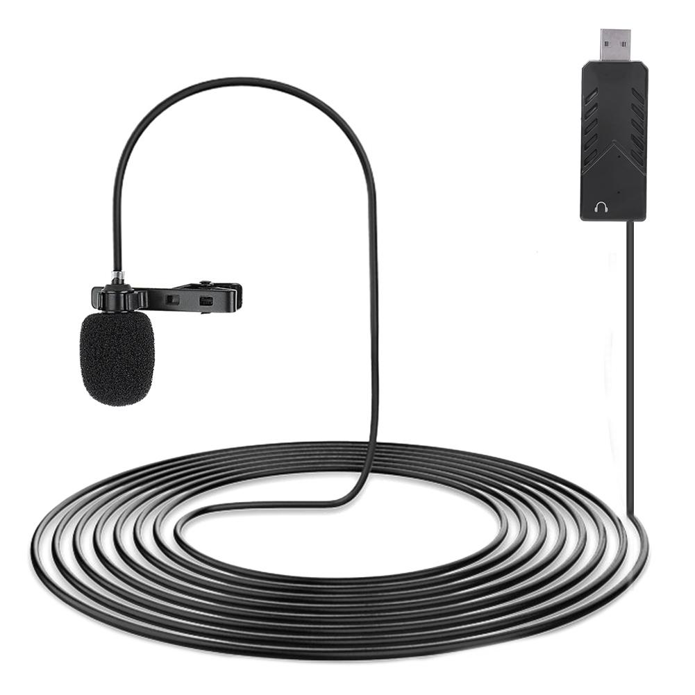 Buy Black Mini Collar Microphone USB2.0 Lapel Mic for Conference ...
