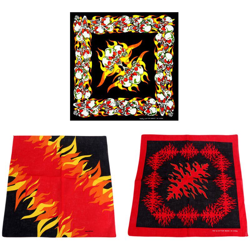 Buy 55x55cm Multifunction Square Bandana Fire Flames Burning Theme ...