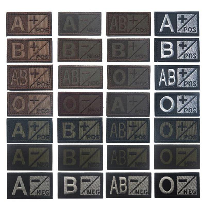 3D Embroidery Blood Type Patch Chapter Front Negative NEG Blood Type ...