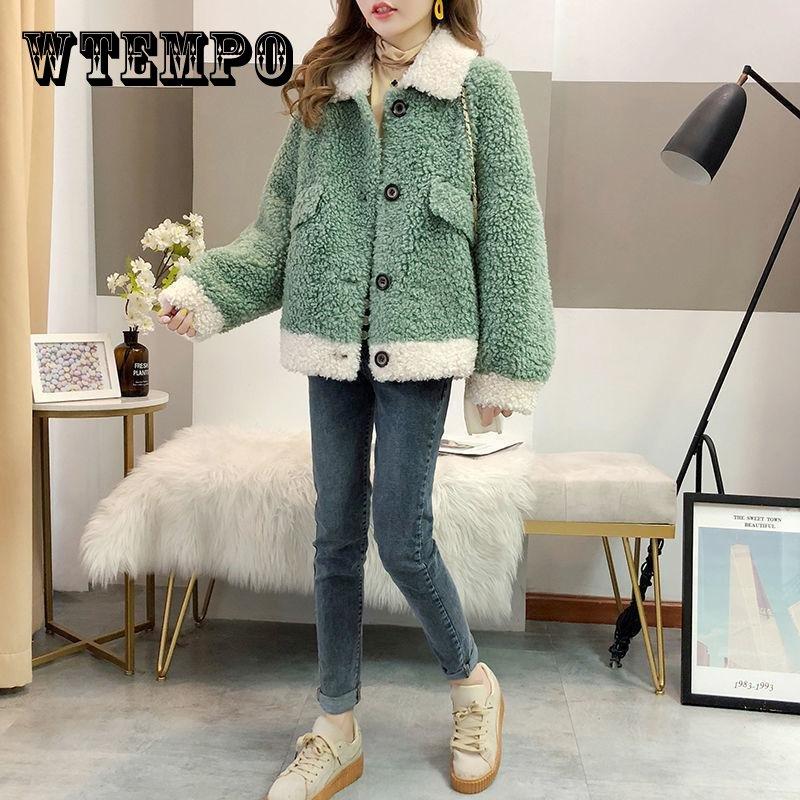Buy Lamb Wool Coat Women Imitation Fur One Particle Sheep Shearing ...