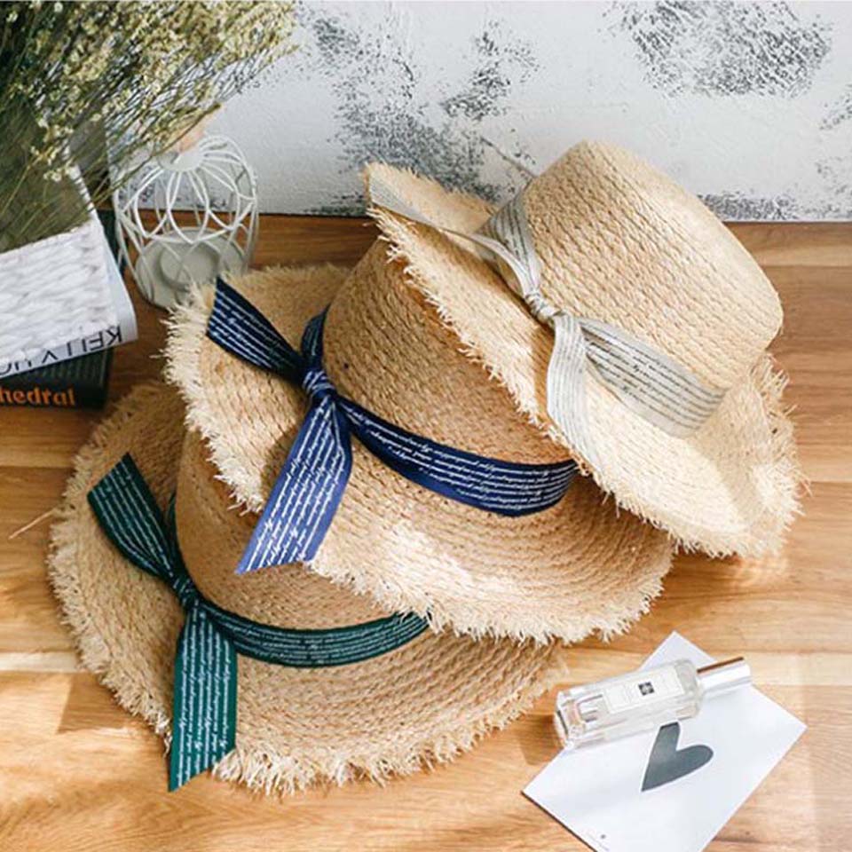 Handmade Raffia Sun Hats For Women Summer Women Outdoors Sunshade Straw ...