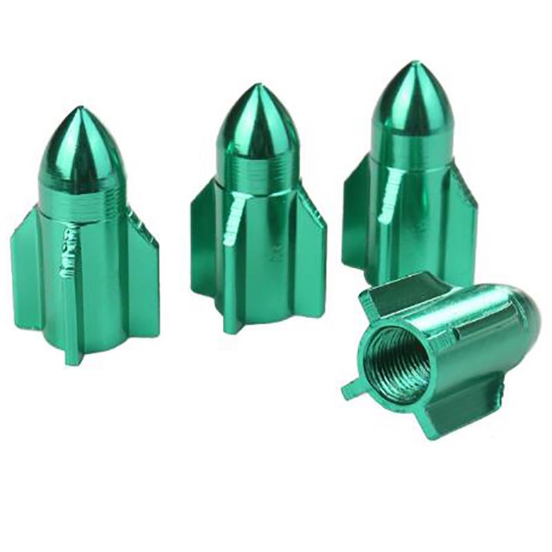 4PCS Rocket Design Cover Tire Rim Valve Wheel Stem Caps Motorcycle ...