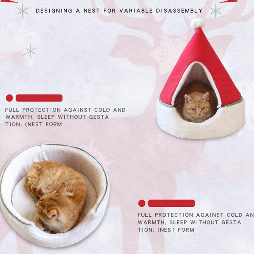 Buy QWWA Christmas Tree Kennel Winter Warm Small Dog Cat Nest Closed ...