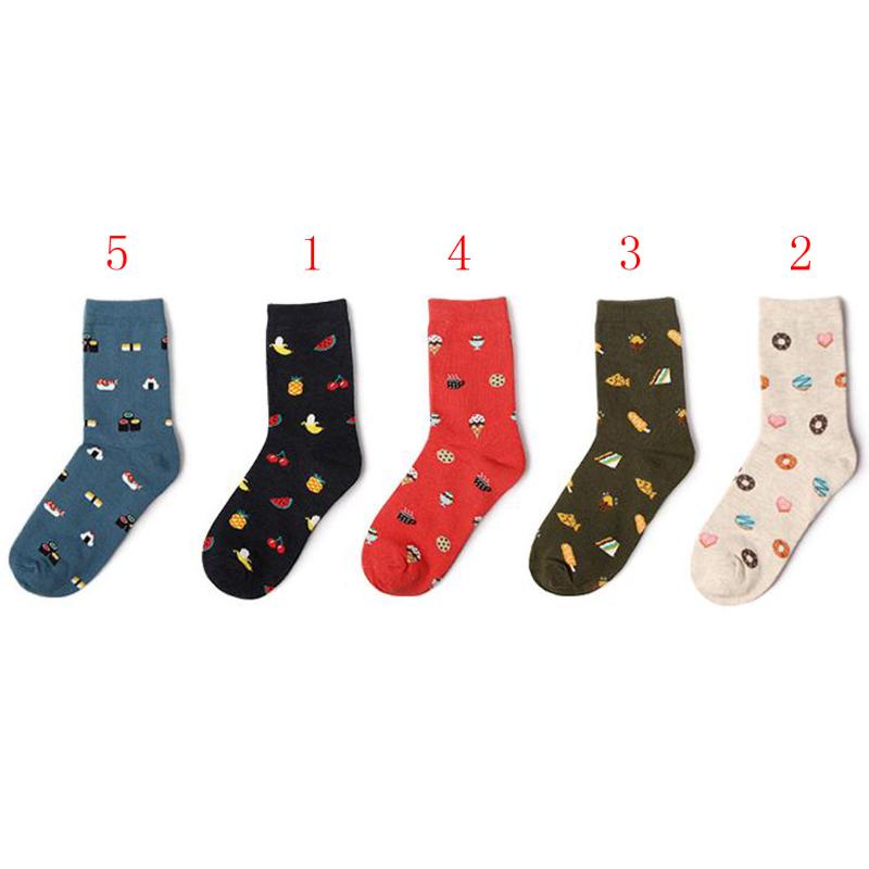 Buy 1Pair Fruit Cartoon Food Full Cotton Tube Socks For Lovers at ...