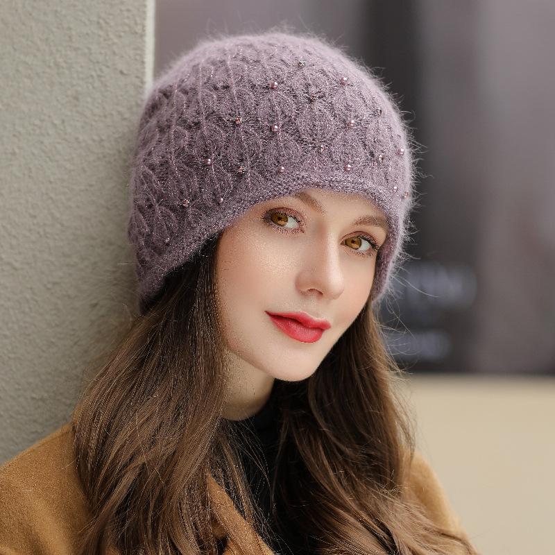 Buy Winter Baotou Hat Plus Fleece Knitted Ladies Pullover Hat Scarf ...