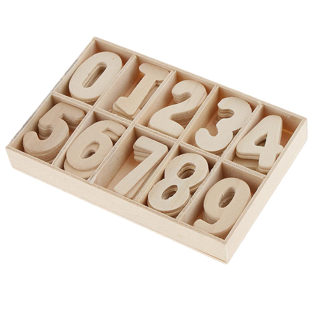 180Pieces Wooden Numbers Craft with Storage Tray Kids Learning Toy ...