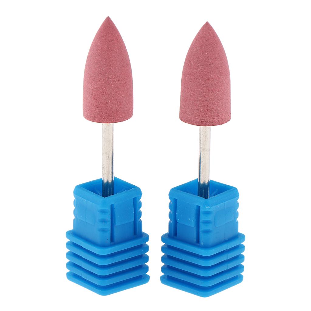 Buy 2pcs Pro Silicone Nail Polishing Cuticle Pusher Art File Drill Bit ...