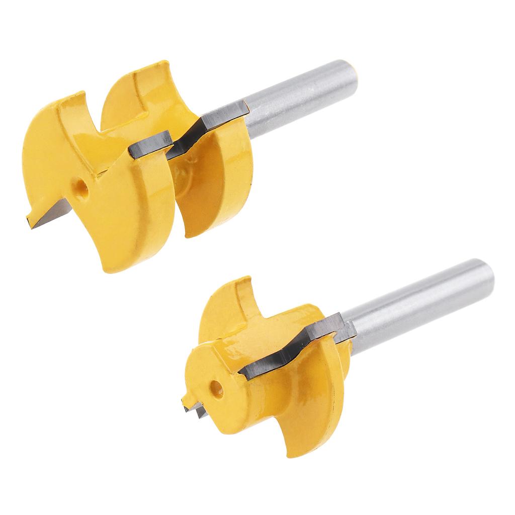Buy 2Pcs 1/2" Shank T-Shaped Cutter Router Bit Carving Machine Woodwork ...