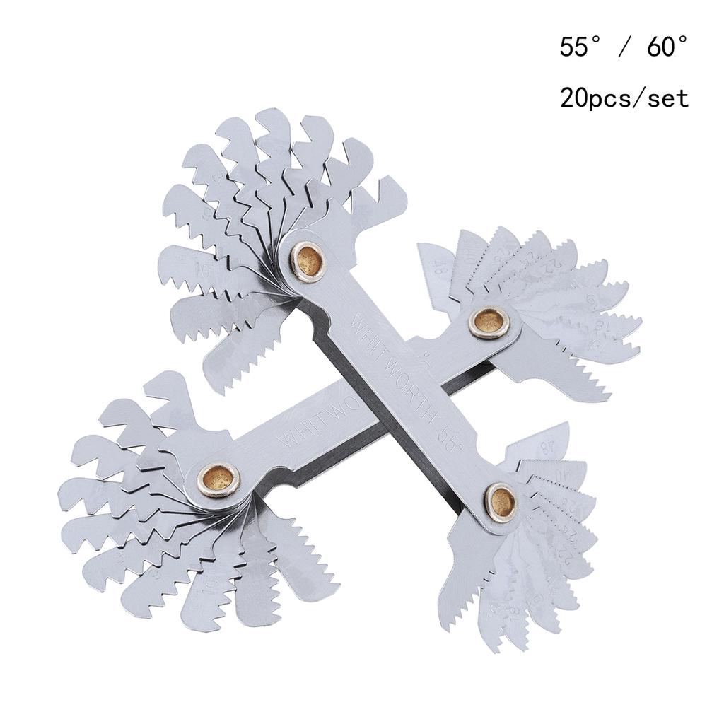 Buy 20pcs/set Imperial Stainless Steel Thread Gauge 55 Degree Screw ...