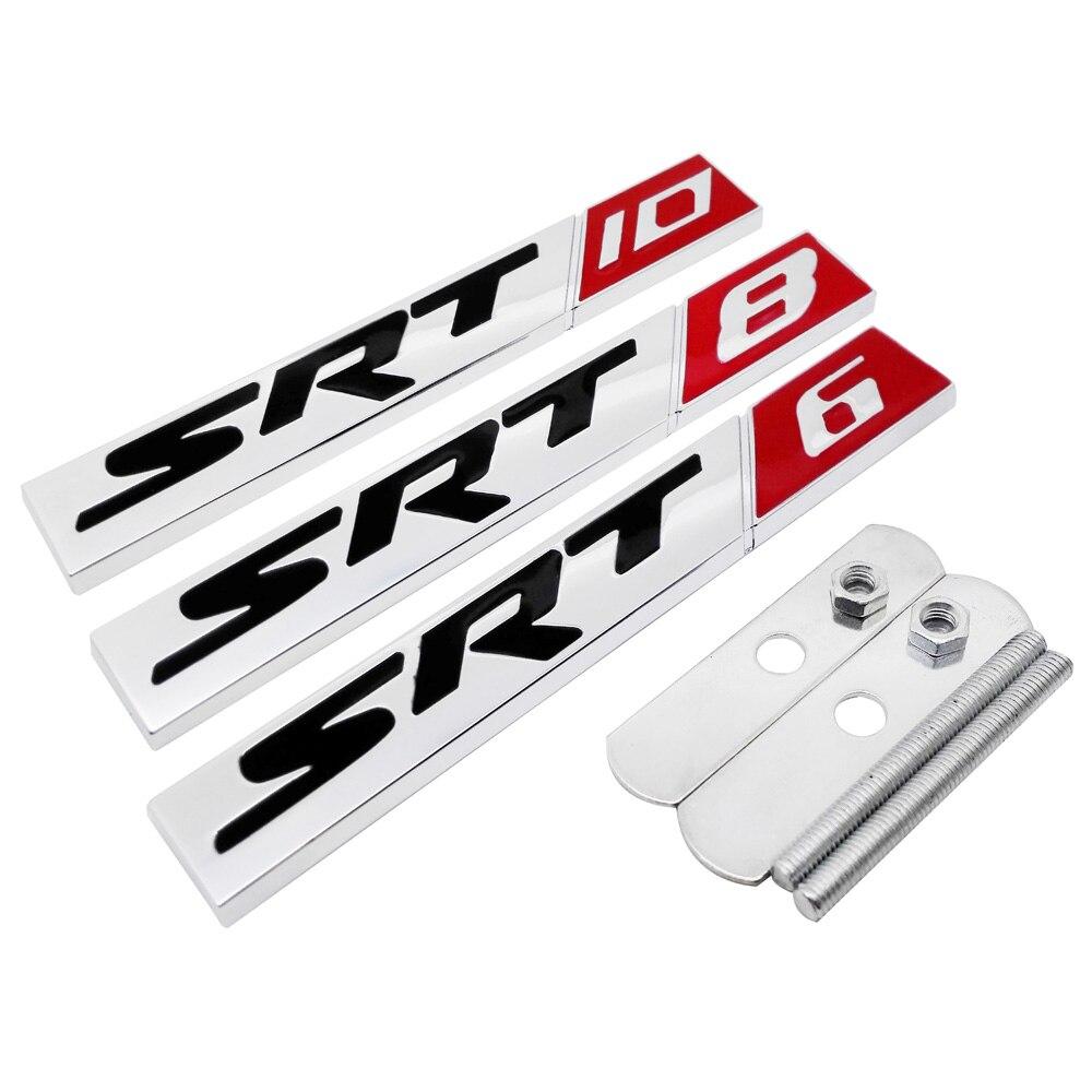 SRT Logo Metal Car Sticker Auto Front Grille Emblem Badge uygun fiyatlı ...