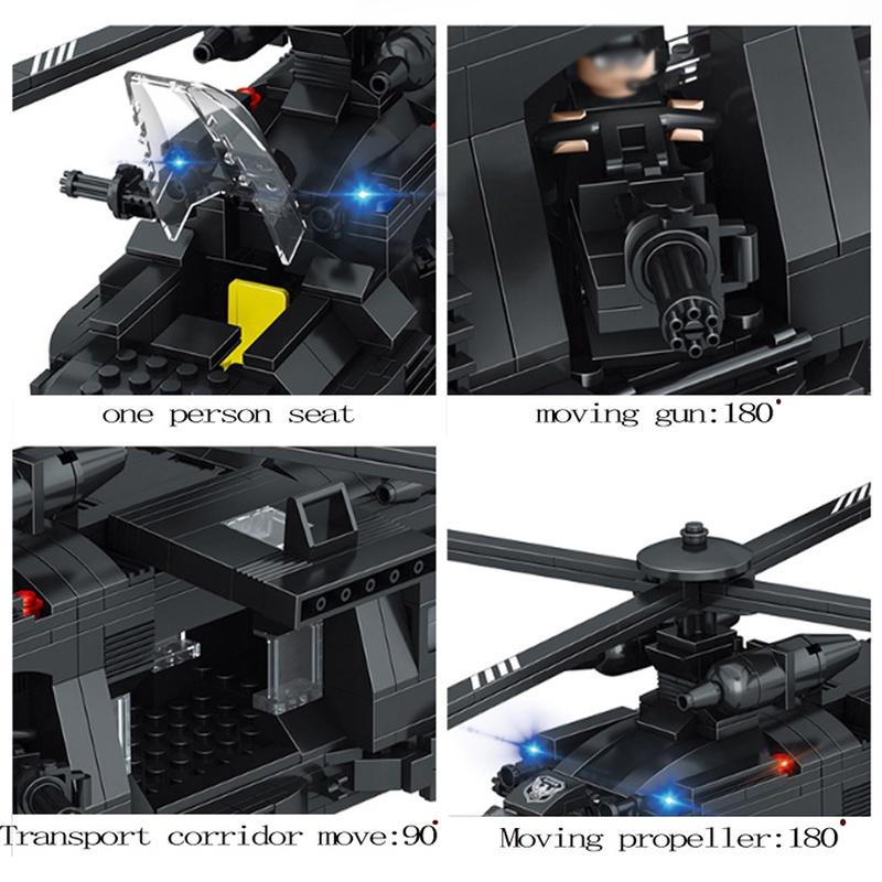 Children Boys Helicopter Model Toy Puzzle Gifts Accessories Blocks ...