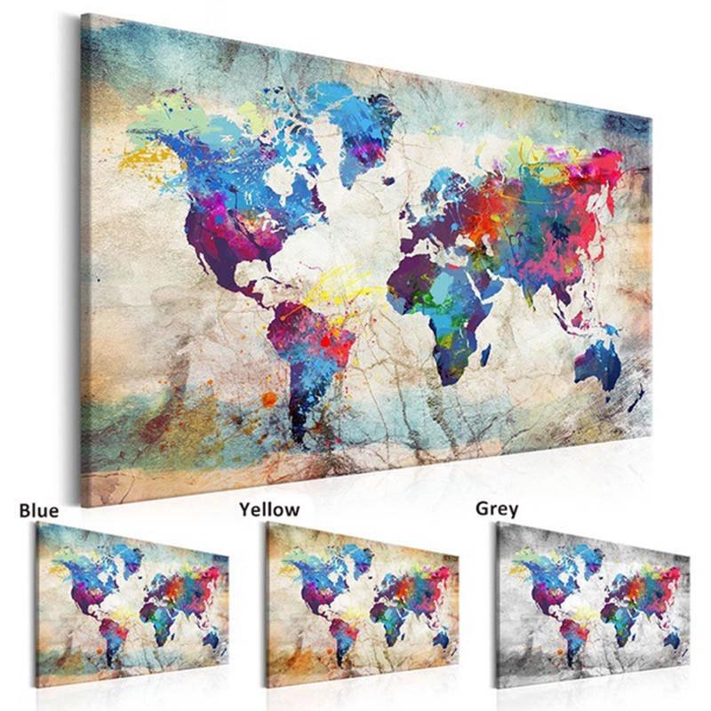 Cheap Full 5D Diy Diamond Painting World Map Diamond Embroidery Cross ...
