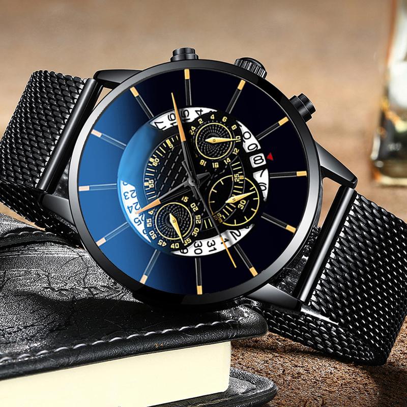Buy Fashion Men Watches Man Stainless Steel Mesh Strap Quartz ...