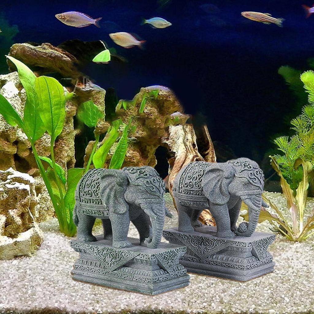 Cheap 2 Pieces Mini Elephant Statues Micro Landscape Decor Collectible ...
