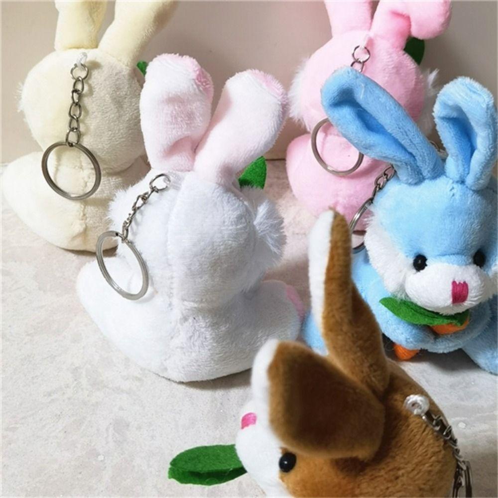 Cheap Plush Toys Car Keys Ring Cute Plush Doll Keychain Bunny Key ...