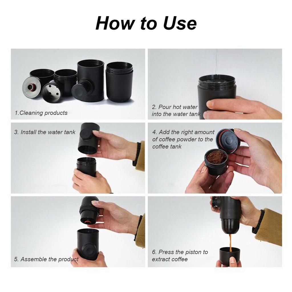 Buy 70mL Manual Coffee Machine Mini Portable Ground Coffee Espresso ...