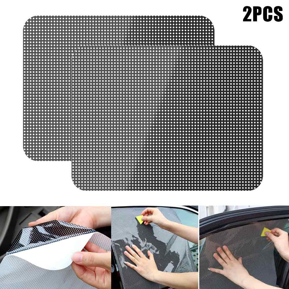 Buy 2 Pcs Universal Car Window Shade Sticker Reusable Cling Sunshade UV ...