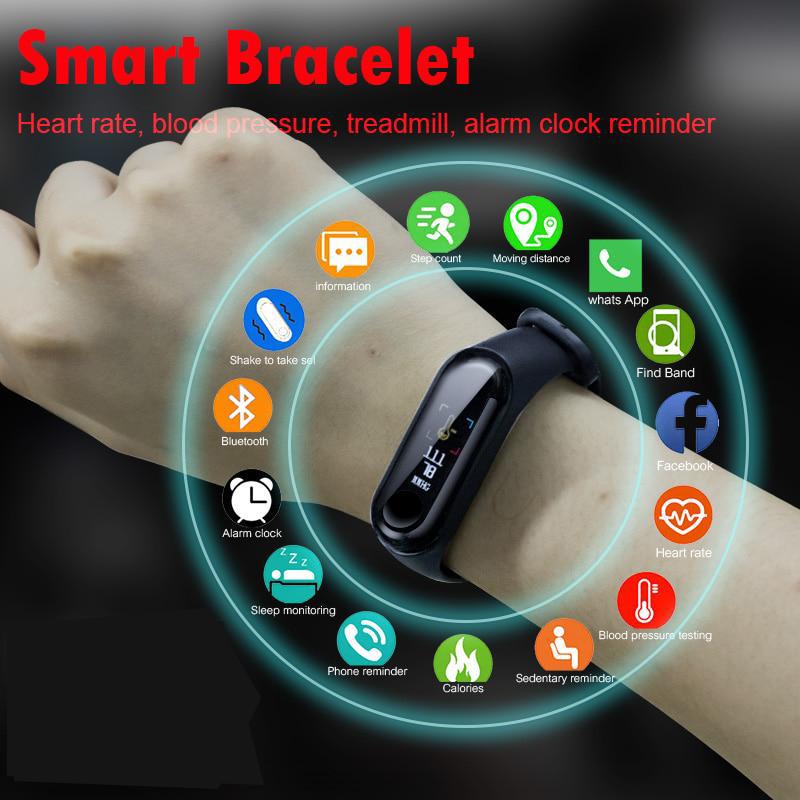Buy M3 Smart Bracelet Band Waterproof Sleep Heart Rate Blood Pressure ...