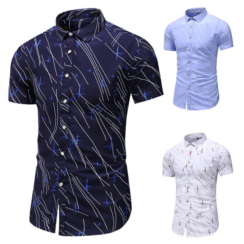 L-7XL Men Short Sleeve Shirts Plus Size Summer Slim Fit Shirts Man ...