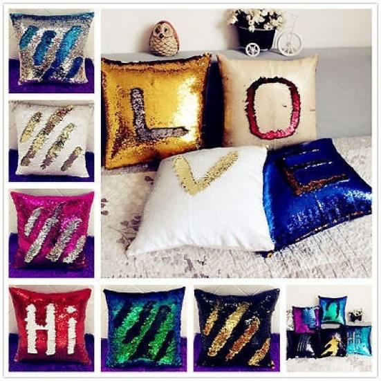 Buy Mermaid Pillow Sequin PILLOW Cover Throw Pillow MAGICAL Color ...