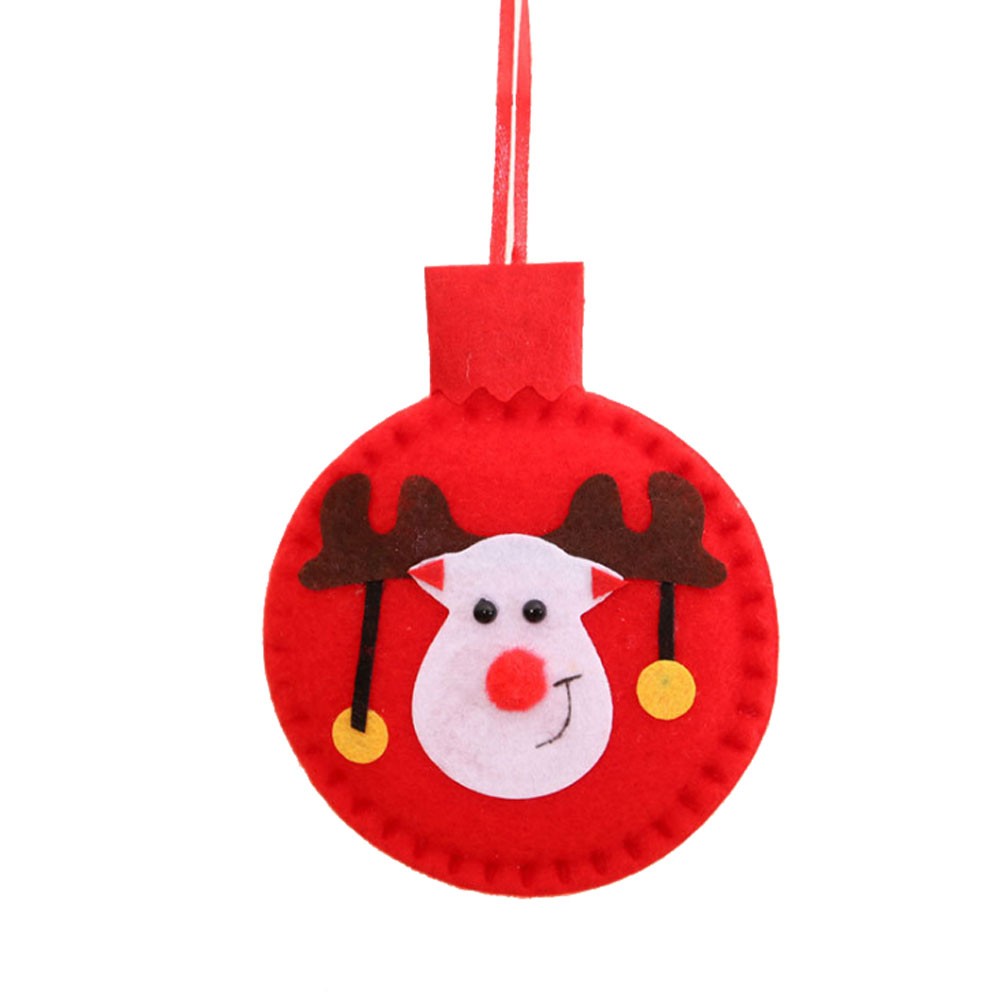 Buy Christmas Fabric Round Pendant Home Christmas Tree Pendant Fabric ...