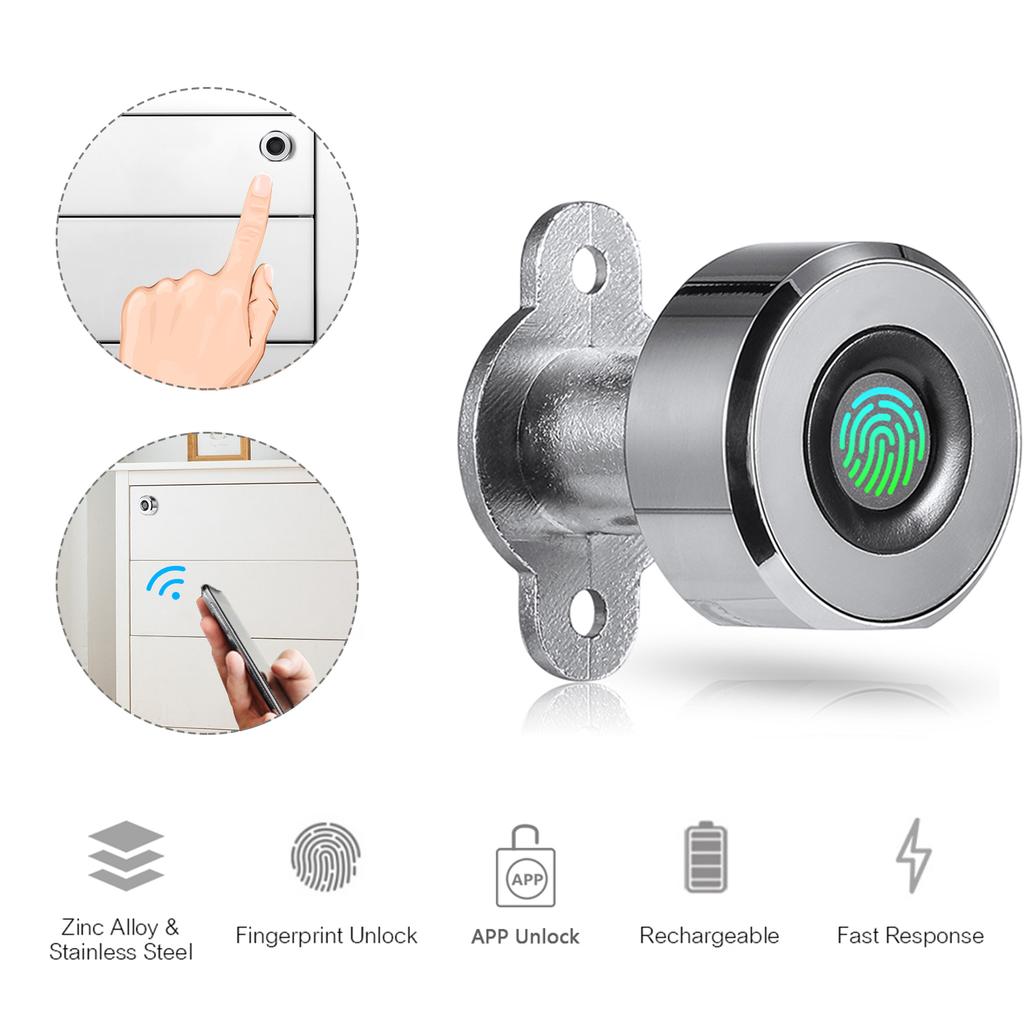 BT Smart Drawer Lock Triple Drawer Fingerprint & APP Unlocking 1 Lock 3 ...
