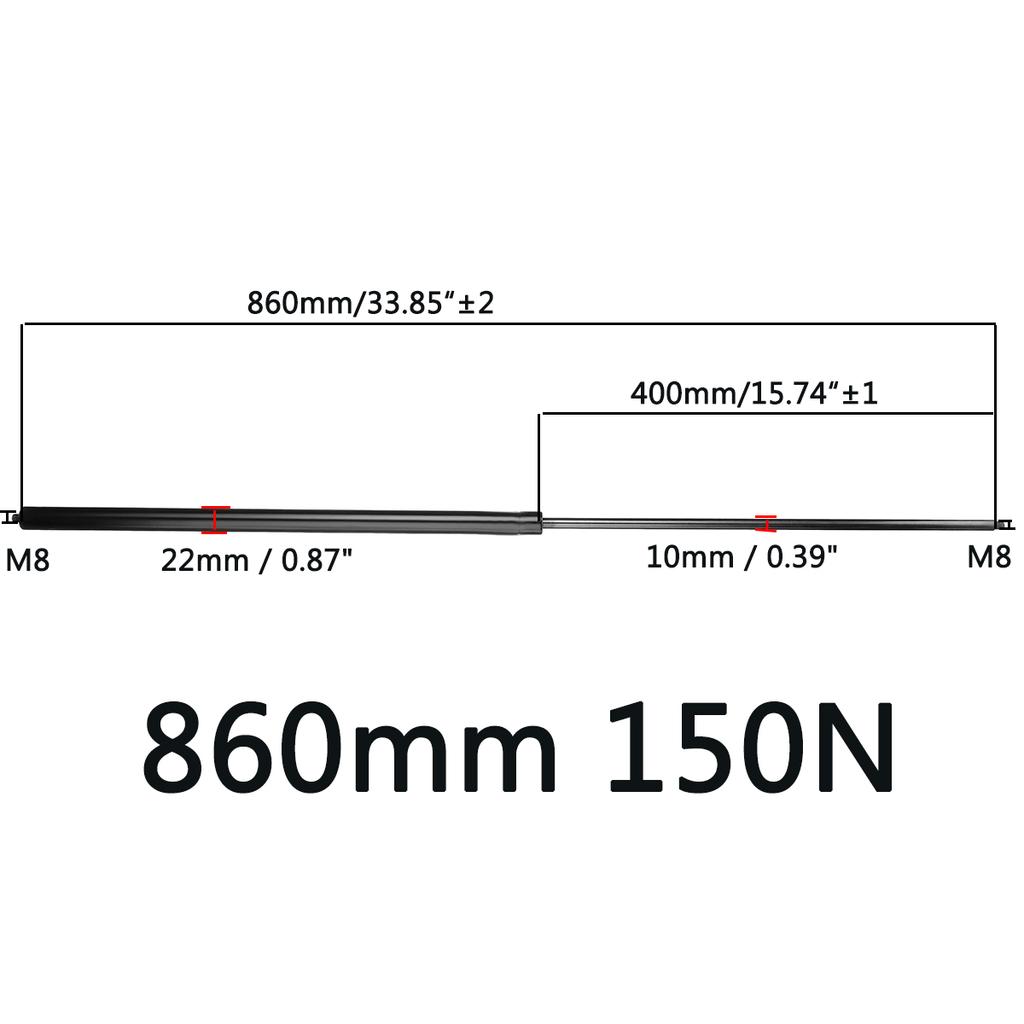 Buy 2pcs 150N 260-860mm Car Gas Strut Bars Gas Spring Hood Support Rod ...