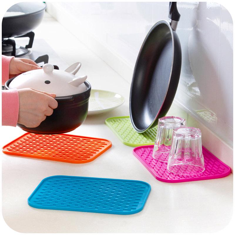 Buy Silicone Insulation Placemat No-slip Pot Kettle Pad Rectangle ...