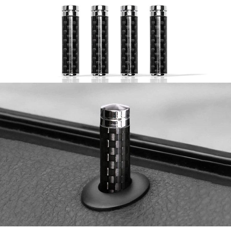 Hot!4pcs/set Carbon Fiber Alloy Universal Car Lock Pin Cover Set For ...