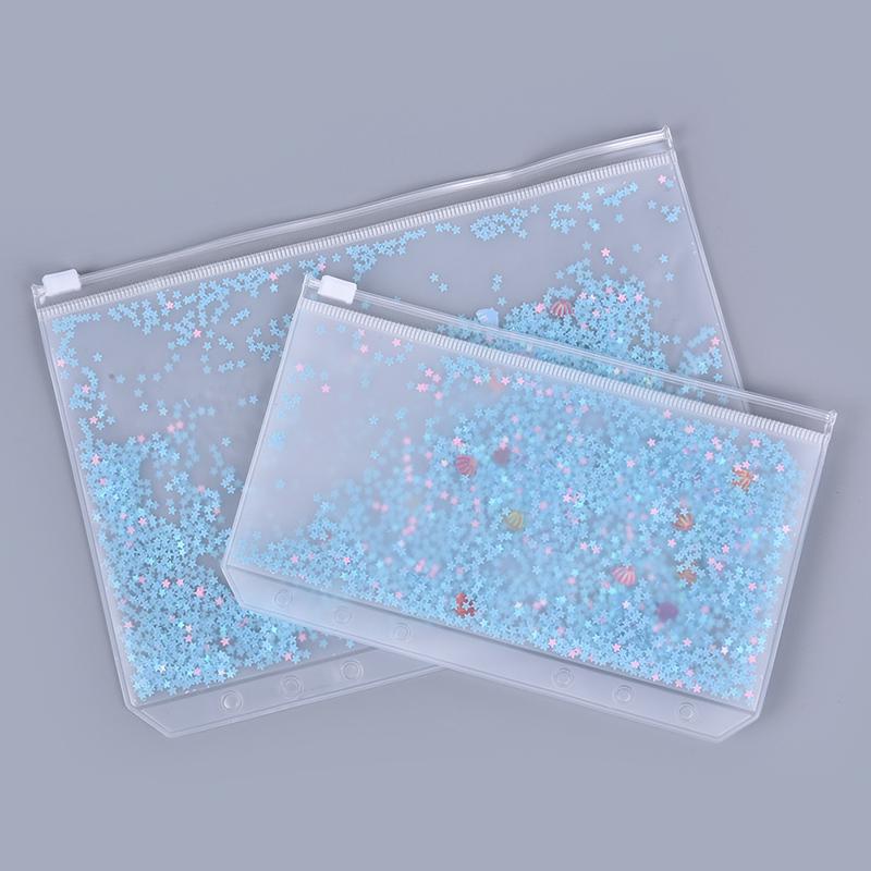Buy Blue PVC Transparent File Small Things Keeper 6 Holes Loose Leaf ...