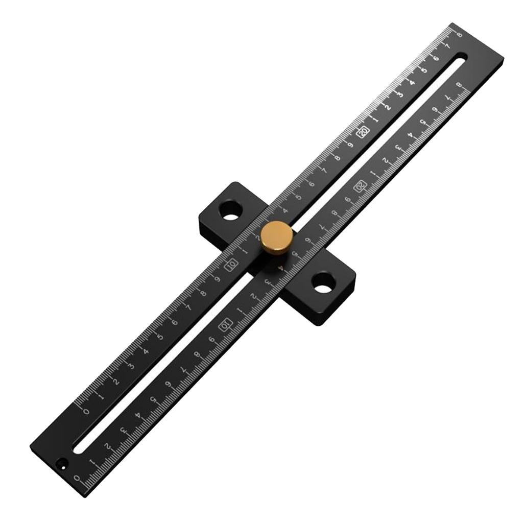 Buy Woodworking Scribe T Type Ruler Hole Scribing Scale Measure Tool ...