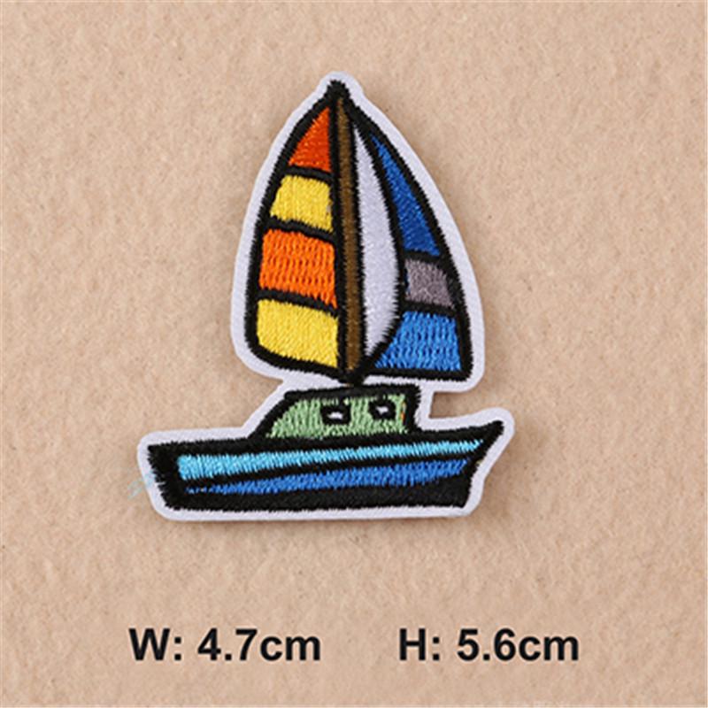 Ship Badge Boat Iron On Embroidery DIY Patch Sail Iron-on Patch ...