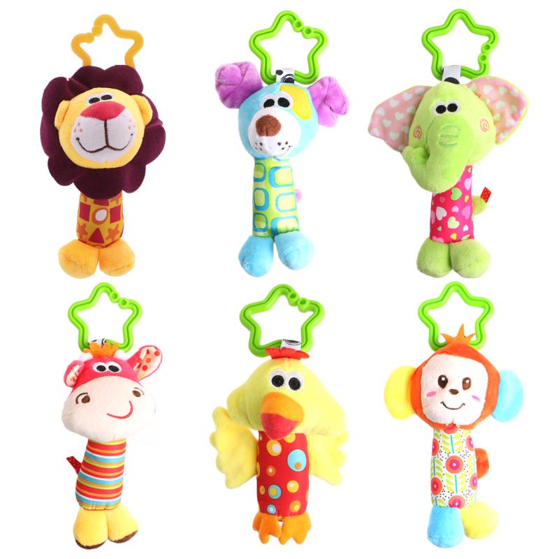 Buy Soft Plush Stroller Hanging Ring Bell Rattle Toys Baby Early ...