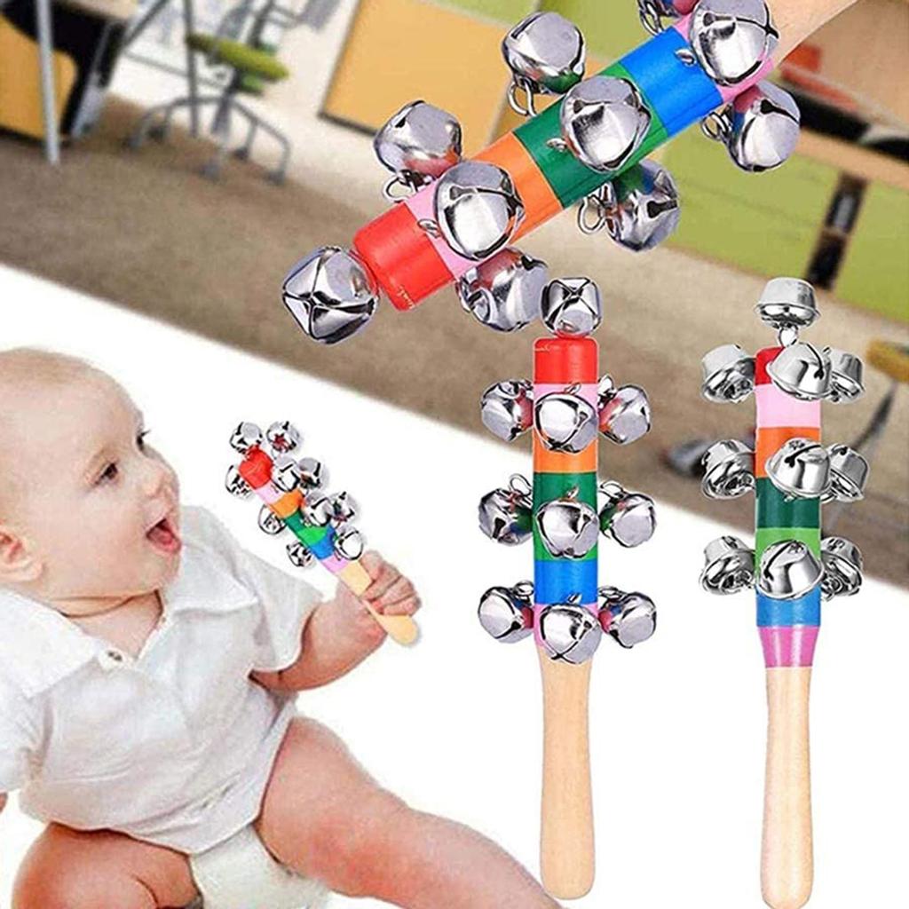 Buy Multicolor Stick Musical Instrument Toy Shaker Wooden Bells Kids at ...