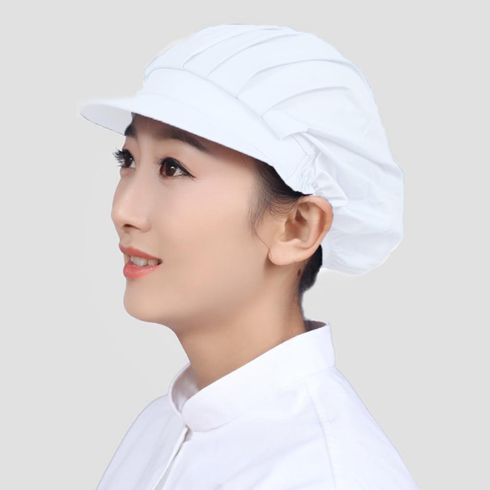 Buy 2PCS Ladies White Catering Hat Food Hygiene Snood Cap Chef Bakers ...