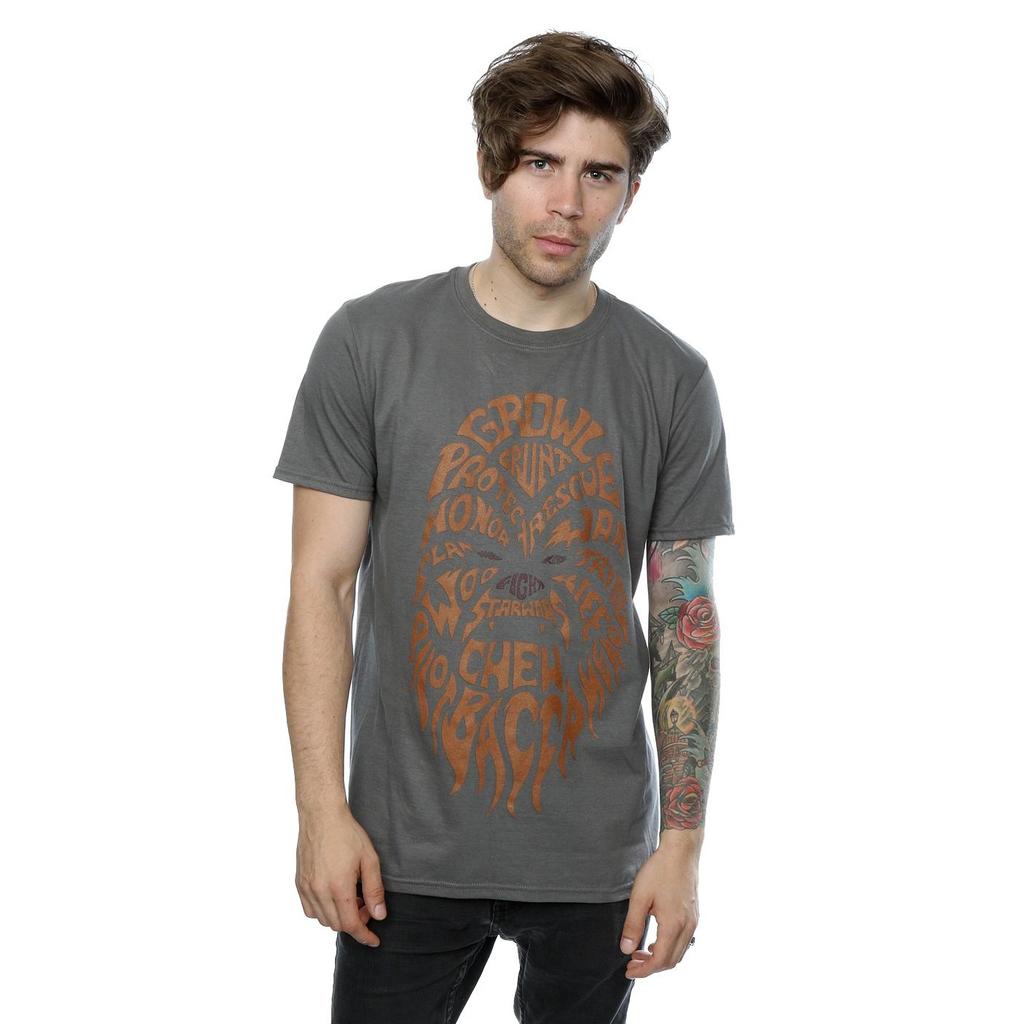Cheap Star Wars Mens Chewbacca Text Head T-Shirt | Joom