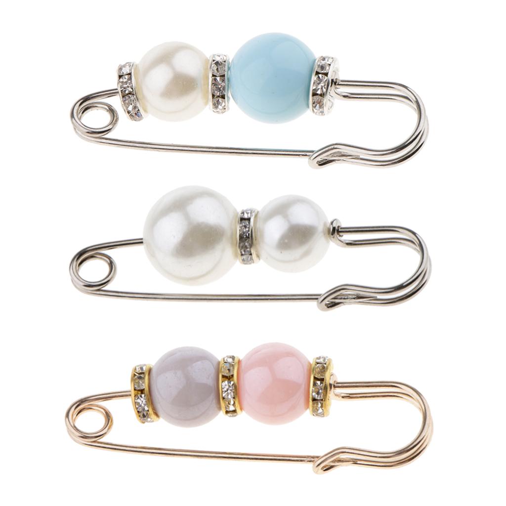 Buy Fashion Artfical Pearl Rhinestone Sweater Scarf Pins Big Pin 3 ...