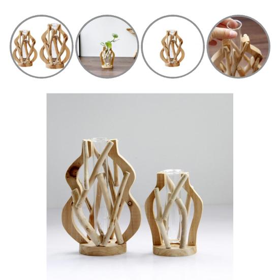 Cheap Useful Terrarium Flower Vase with Wooden Base Unique Vintage Test ...