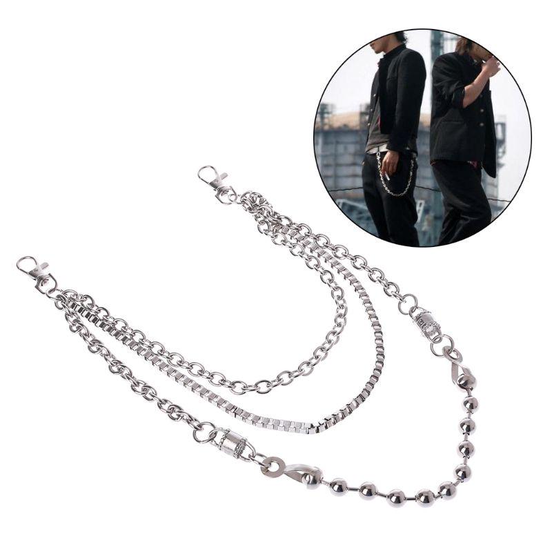 Buy Men Hip Hop Pants Chain Biker Cowboy Silver Cool Waist Chain Non ...