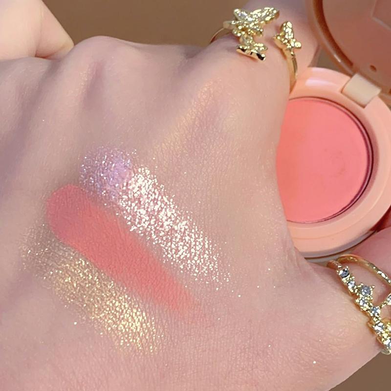 Buy Pudaier Matte Highlighter Blush 3 In 1 Palette Pearly Blush Shiny ...