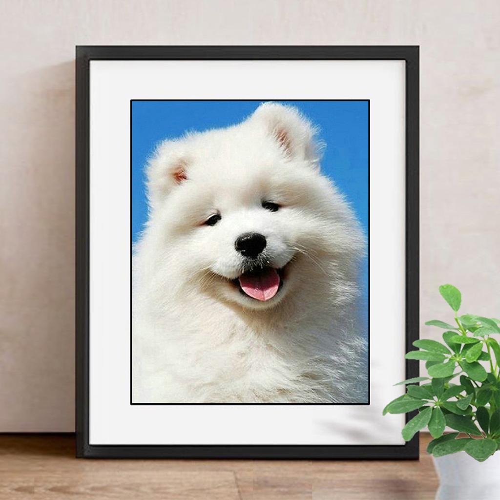 Buy 5D Diamond Painting Dog Cross Stitch Diamond Embroidery Samoyed ...