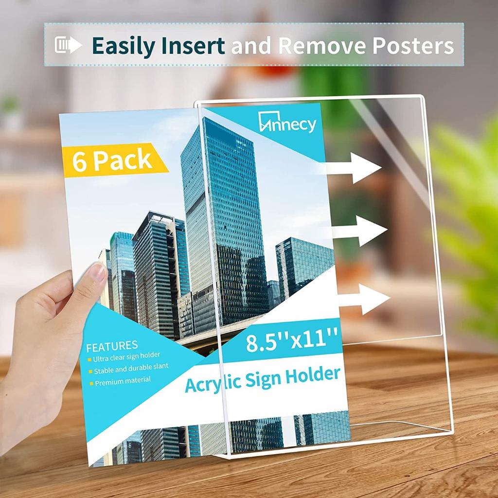 Cheap Kali Acrylic Sign Holder Slanted Back Sign Holders Clear Flyer ...