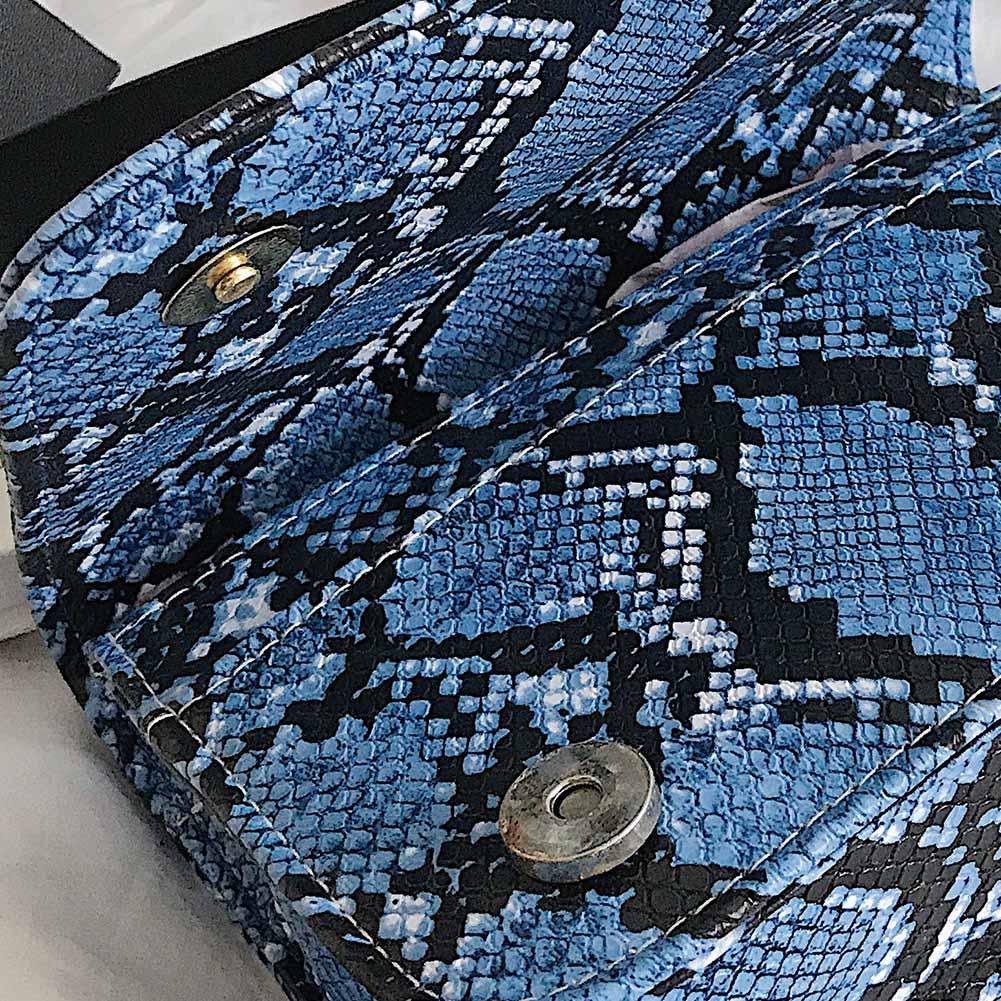 Buy Snake Print Flap Waist Bags Women Small Leather Serpentine Fanny ...