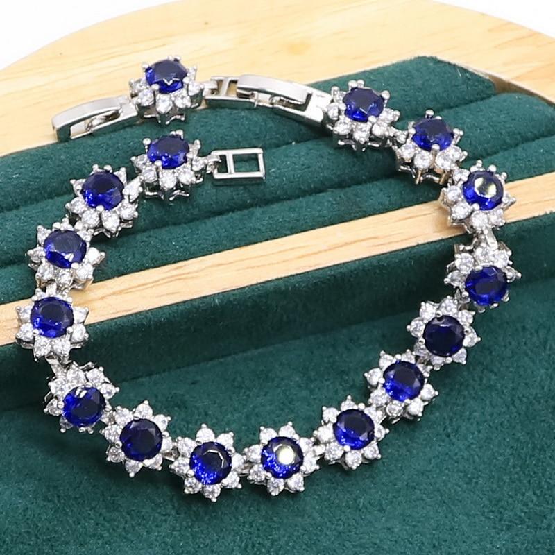 Acheter Royal Blue Sapphire Silver Color Bijoux Set pour Femmes ...