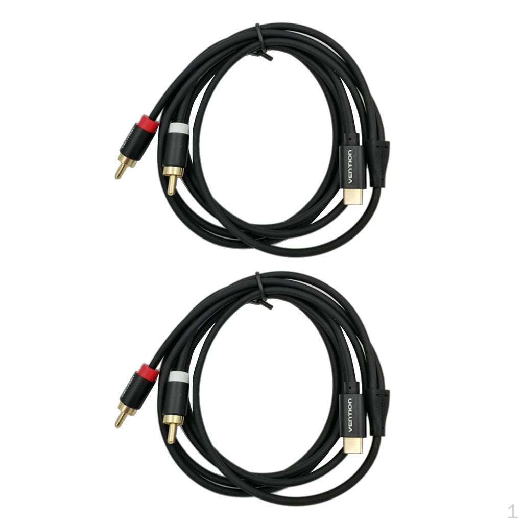 Satın alın 2x USB TypeC to Dual RCA Audio Cable Male to Male Aux Stereo ...