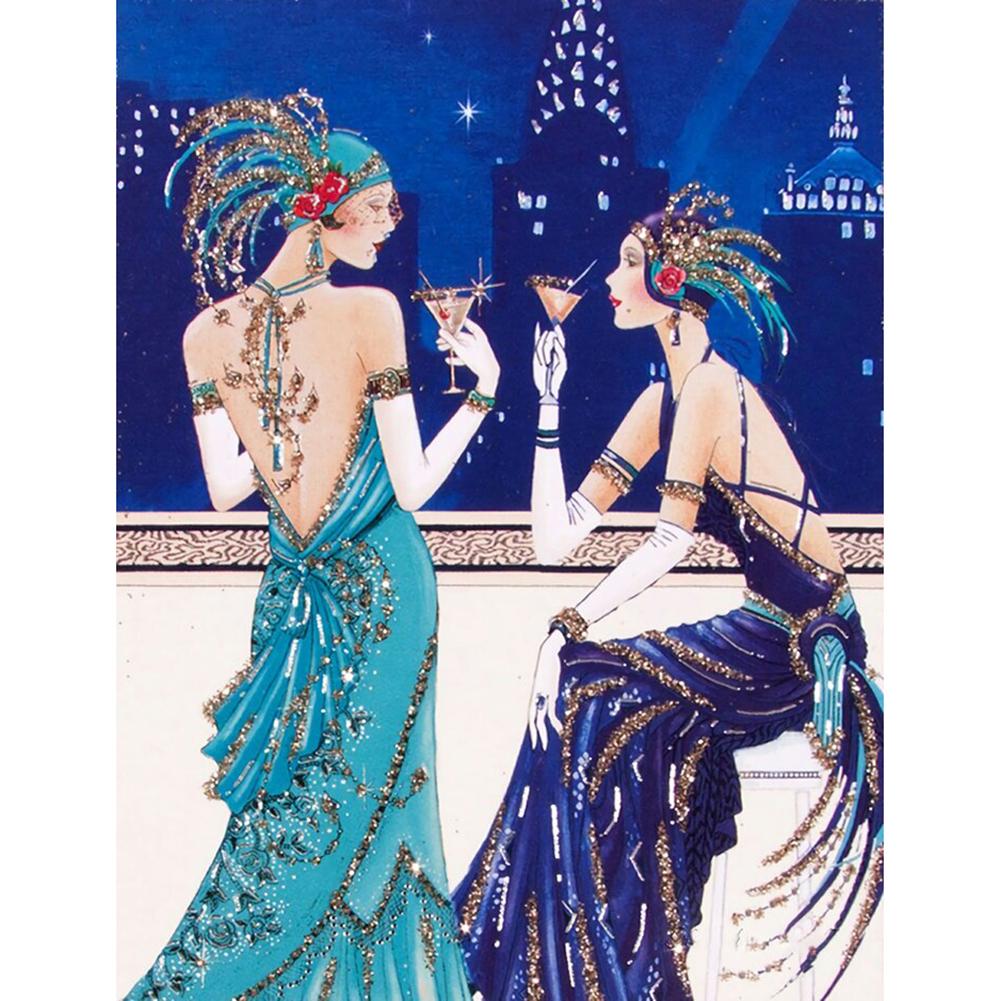 Satın alın DIY 5D Mosaic Lady Figure Full Drill Square Rhinestone Resin ...