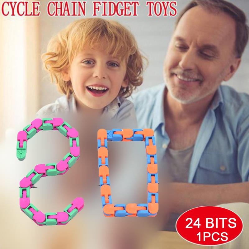 Bicycle Chain Track Sensory Toys Rotate Chain 24 Section Educational ...