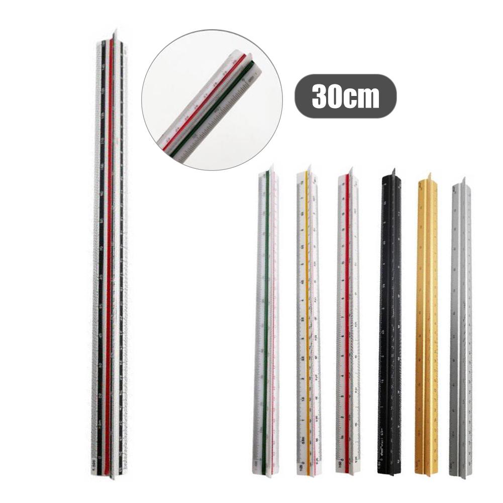 Buy Architect Scale Ruler 30CM Triangular Tool with Color-Coded Grooves ...